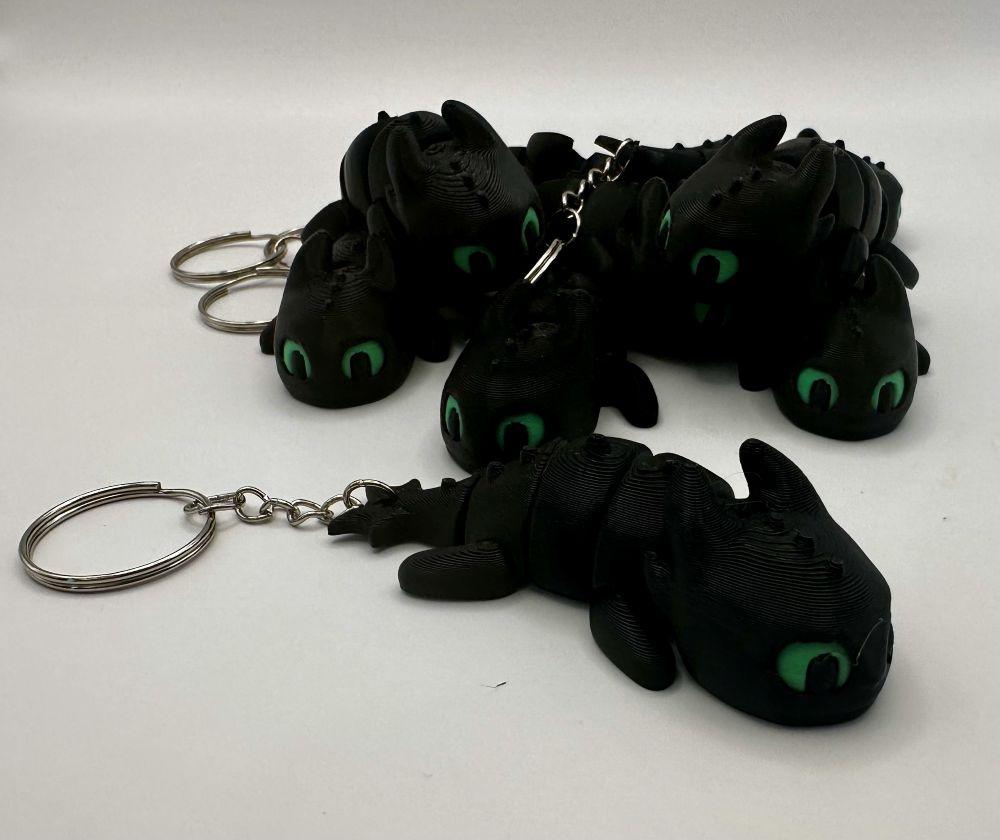 Mysterious Night Fury Dragon Keychain – Design, 3D Printing & Laser ...